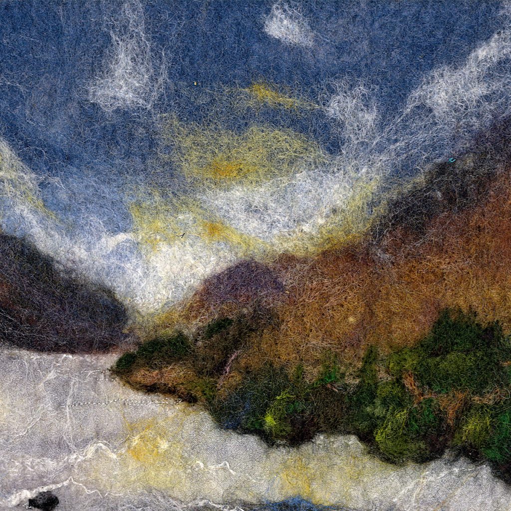 Scottish painting of Loch Shiel by felt artist Janine Jacques