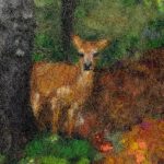 Autumn Forest Deer art - by Yorkshire felt artist Janine Jacques